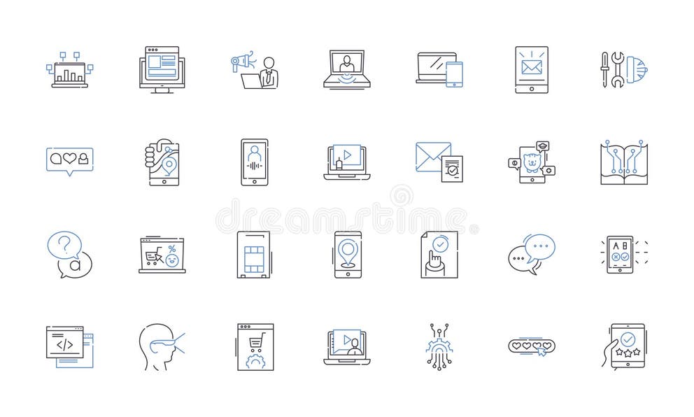 Natural Language Processing Line Icons Collection. Parsing ...