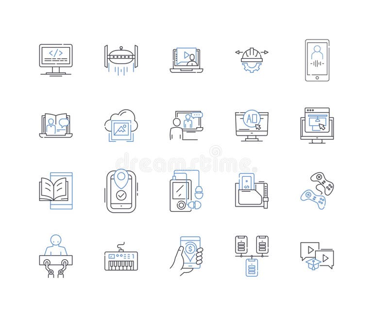 Natural Language Processing Line Icons Collection Sentiment Parsing