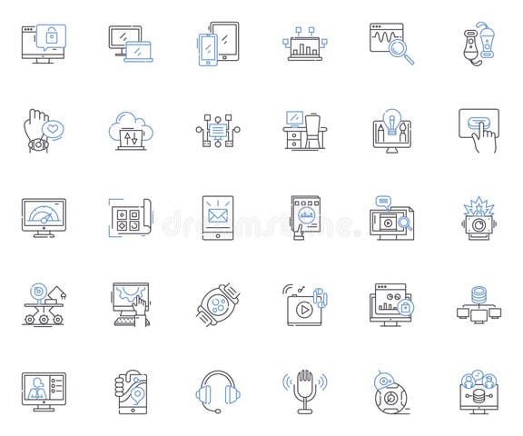 Natural Language Processing Line Icons Collection. Syntax, Semantic, Morphology, Discourse ...