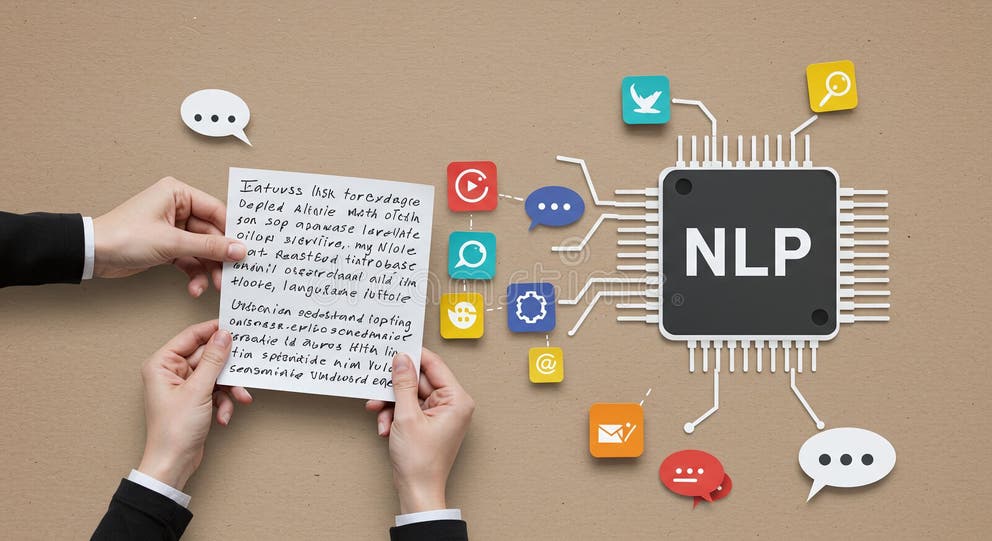 Natural Language Processing (NLP) Concept: AI Understanding Human Text ...