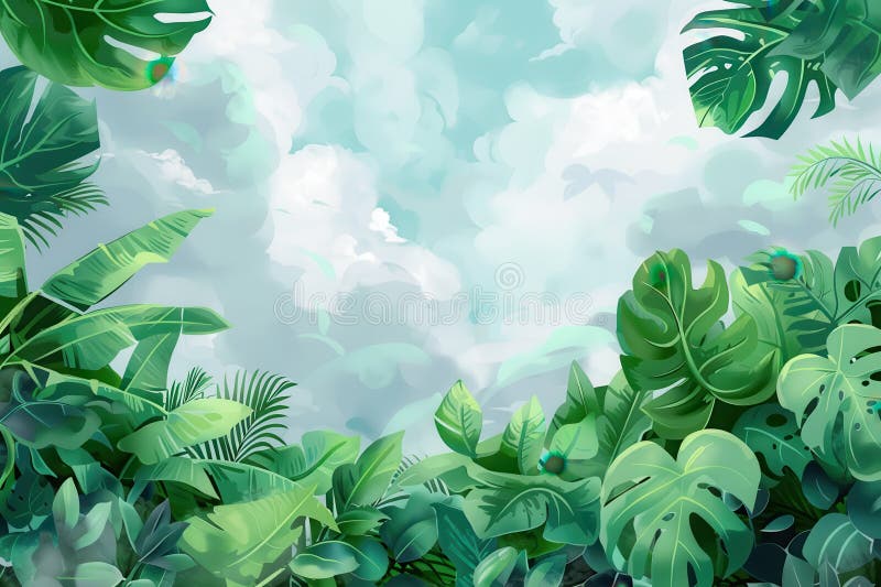 Natural Leaf Frame for Environmental Campaign Use Stock Illustration ...