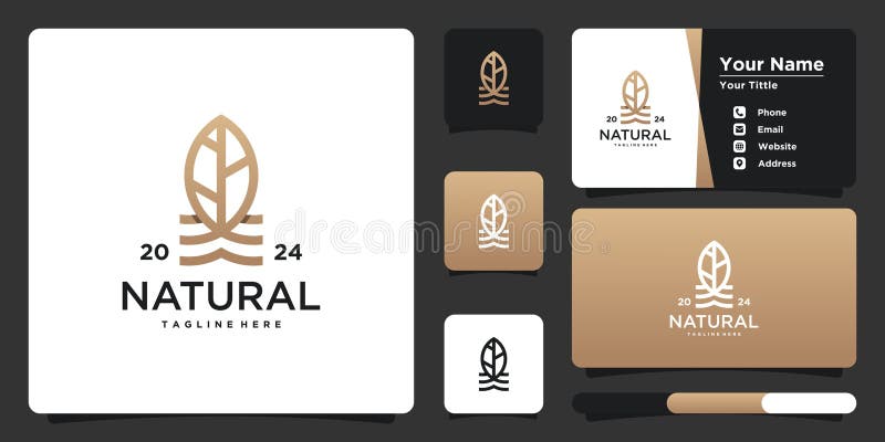 Natural Leaf Logo Design with Unique Colors, and Bussines Card.Premium ...