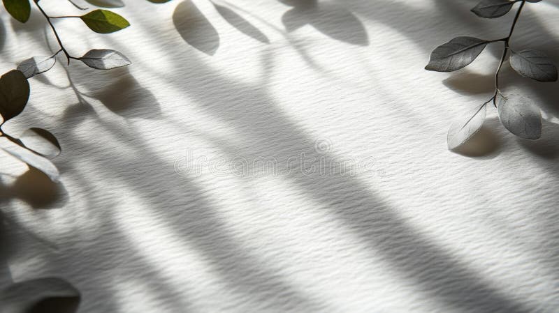 Natural Leaf Shadows on Paper Background Generative AI Stock ...