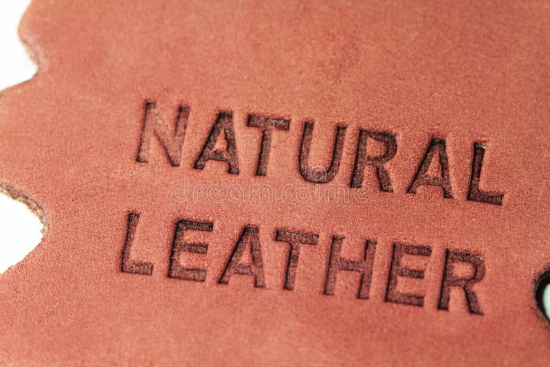 Natural leather label stock photo. Image of garment, closeup - 77156702