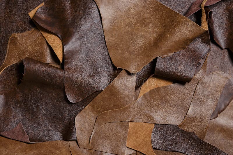 Natural Leather in the Tailoring Workshop. Top View Stock Image - Image ...