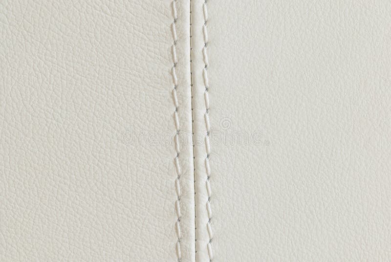 Natural Leather Texture with Decorative Stitching, Close Up Stock Photo ...