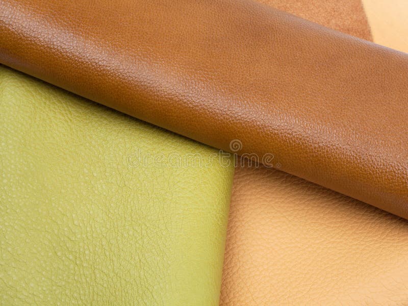 Natural Leather Textures Samples Stock Photo - Image of green ...