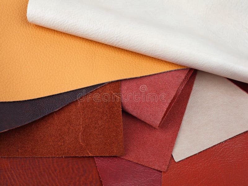 Natural Leather Textures Samples Stock Image - Image of creation ...