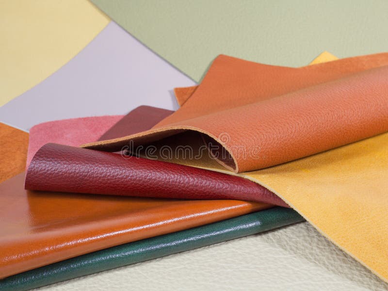 Natural Leather Textures Samples Stock Photo - Image of multiple ...