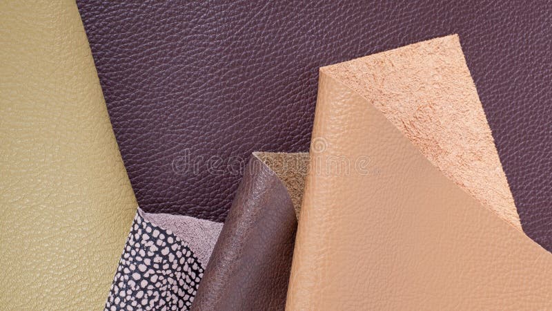 Natural Leather Textures Samples Stock Image - Image of grainy, choice ...