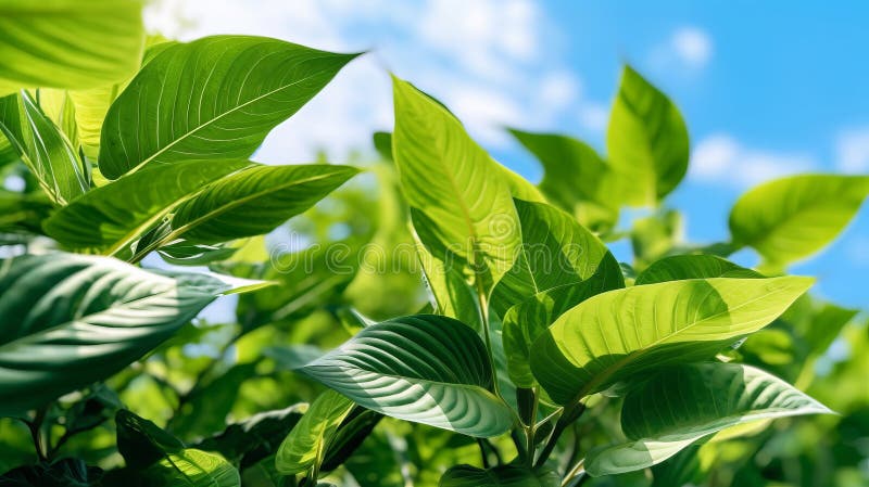 Natural Leaves Green Plants Using As Spring or Summer . Generative AI ...