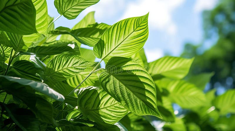 Natural Leaves Green Plants Using As Spring or Summer . Generative AI ...