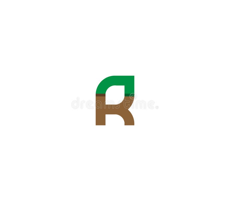 Natural Letter R or KR Logo Design with White Background Stock ...