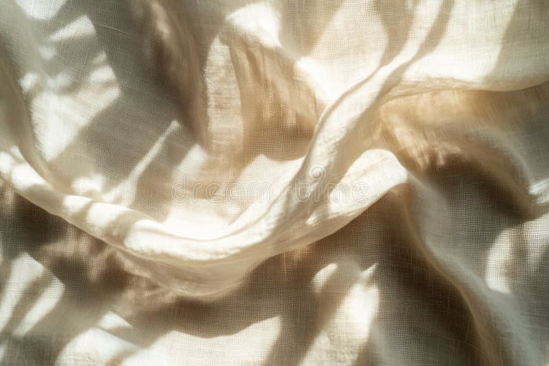 Sunlight and Shadows on Soft Linen Fabric Stock Photo - Image of empty ...