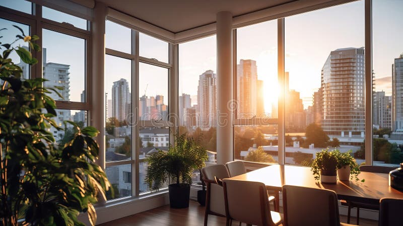 Natural Light Coming from the Windows. Generative AI. Stock ...