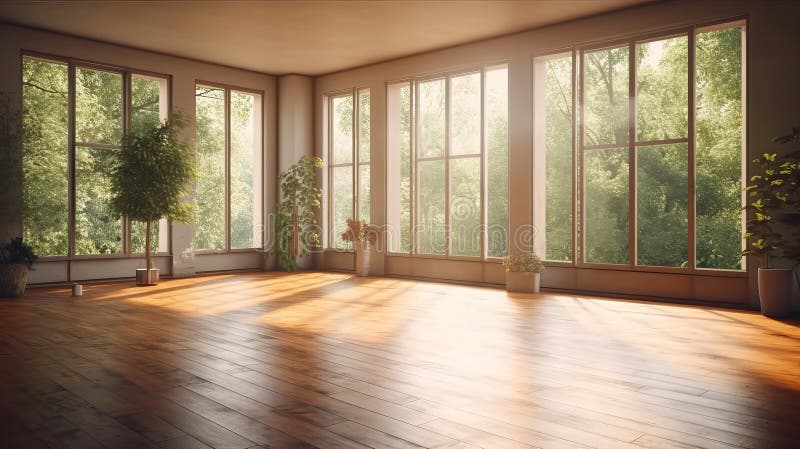 Natural Light Coming from the Windows. Generative AI. Stock ...