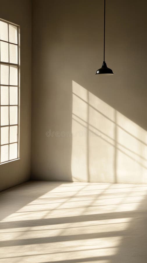 Natural Light Filtering through a Large Window Creates Dramatic Shadows ...