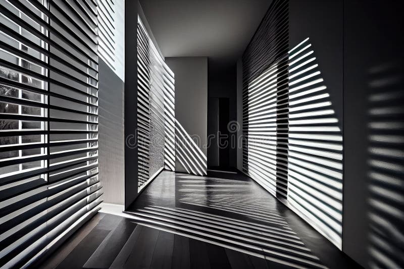 Natural Light Filtering through Window Louver, Illuminating Interior ...