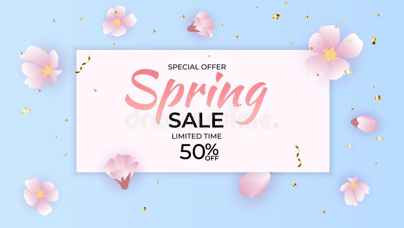 Natural Light Flower Spring Sale Background. Vector Illustration Stock ...