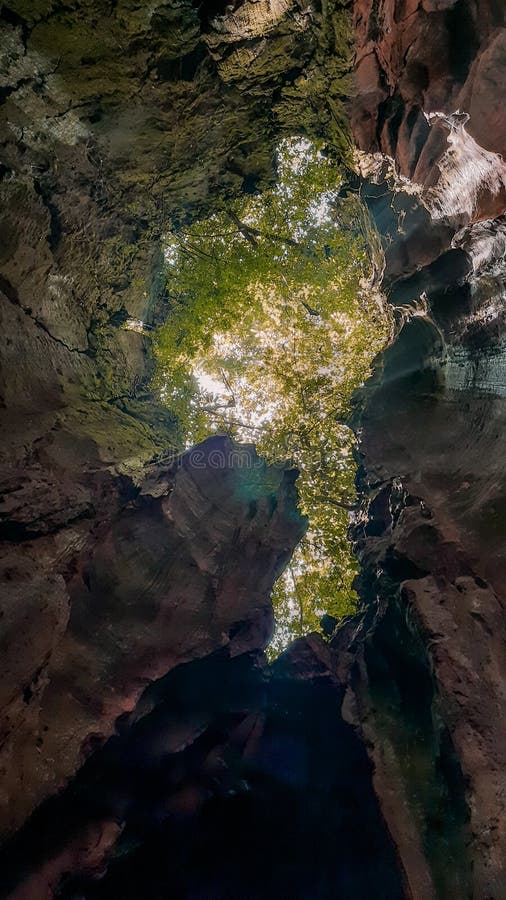 Natural Light Inside the Cave Stock Photo - Image of light, water ...