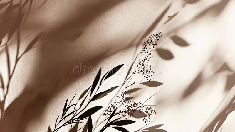 Natural Light and Motion of Plant Shadows on Sunny Beige Wall Background Stock Video - Video of ...
