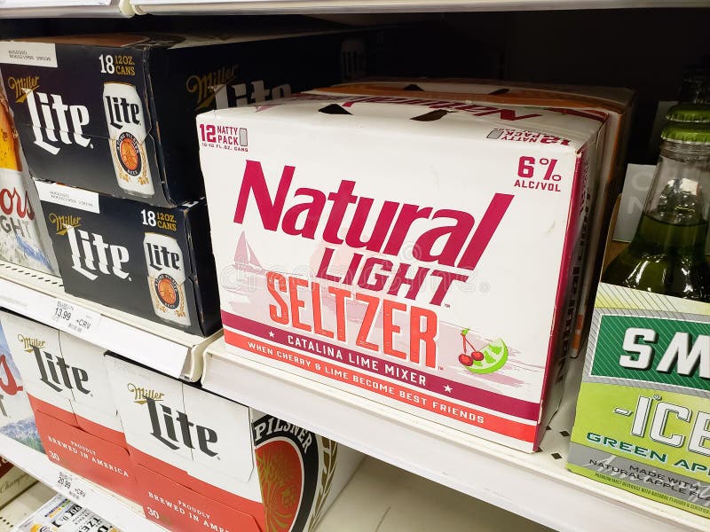 Natural Light Seltzer Case at Store Editorial Photo - Image of beer ...