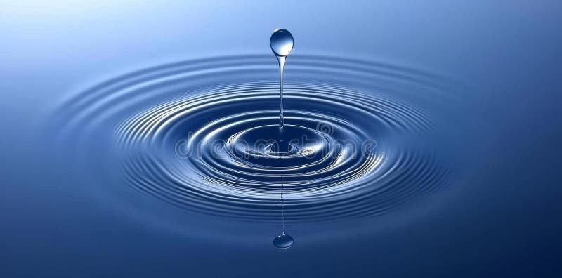 In Natural Light, a Water Droplet Causes Ripples on the Surface ...
