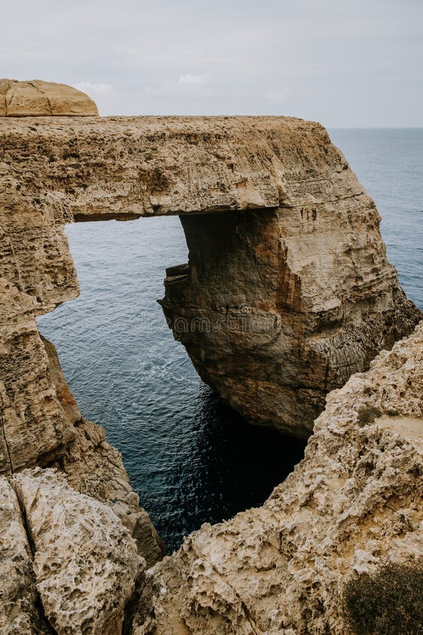 Azure Window Sea Arch - Gozo, Malta Stock Photo - Image of textured ...