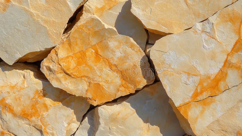 Natural Limestone Texture with Yellow Ochre Tint for Design and ...