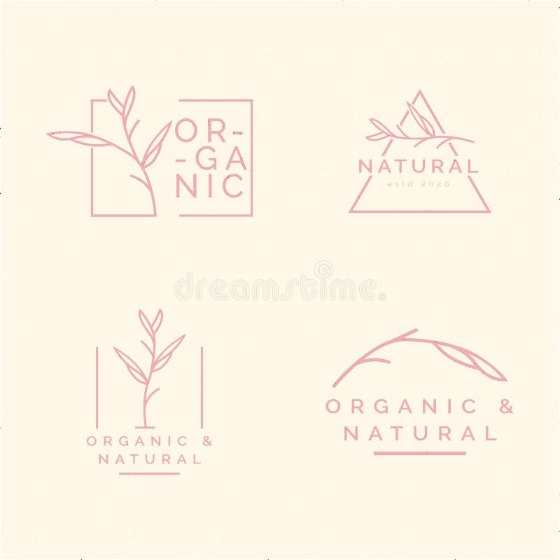 Natural line art logo set stock vector. Illustration of design - 181812264