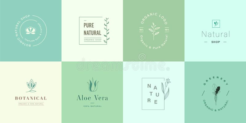 Natural Logo Design for Branding Stock Vector - Illustration of ...