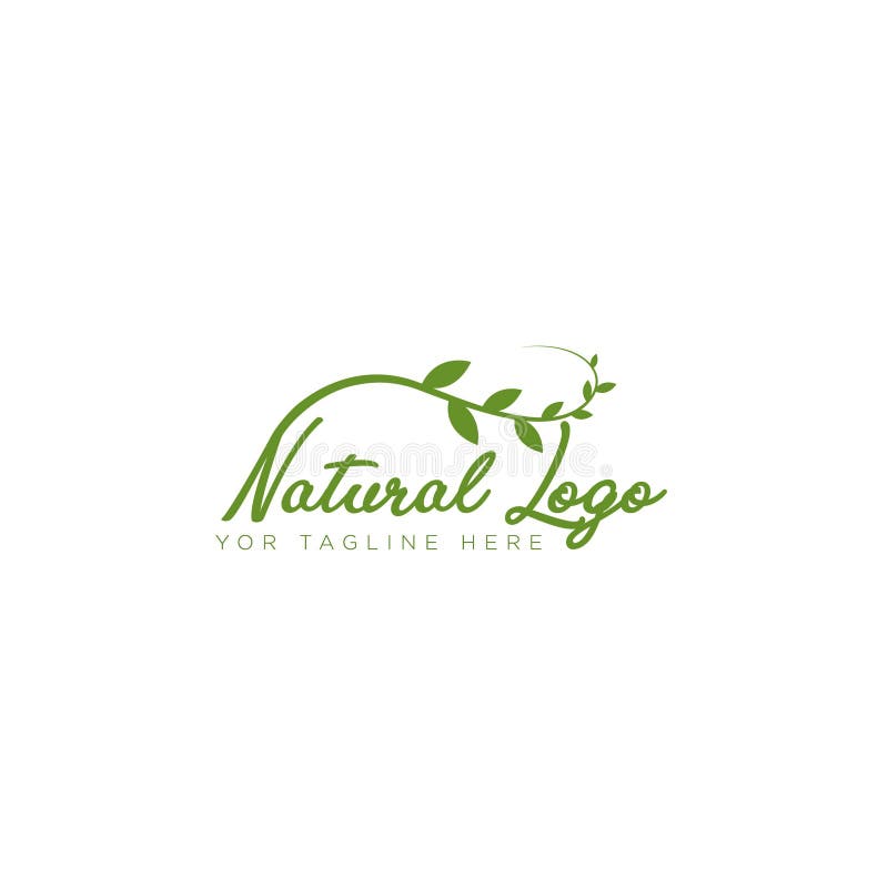 Natural Logo Design with Leaf Modern Style Typography Lettering Logo ...