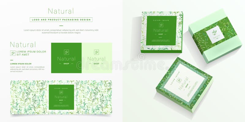 Natural Logo and Packaging Design Template. Stock Illustration ...