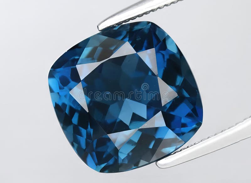 Natural London Blue Topaz Gem on the Background Stock Illustration ...