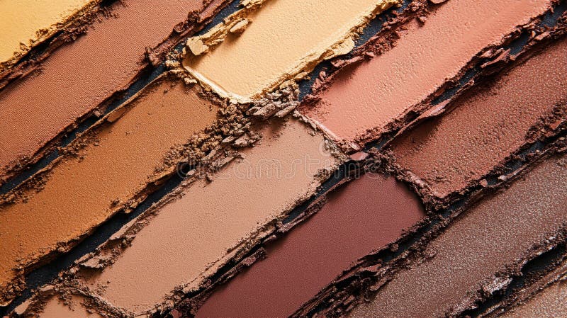 Natural-looking Makeup Colors Arranged in a Gradient Across a Flat ...