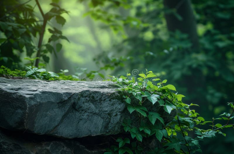 The Natural Looking Scenery Behind a Stone, Stock Image - Image of ...