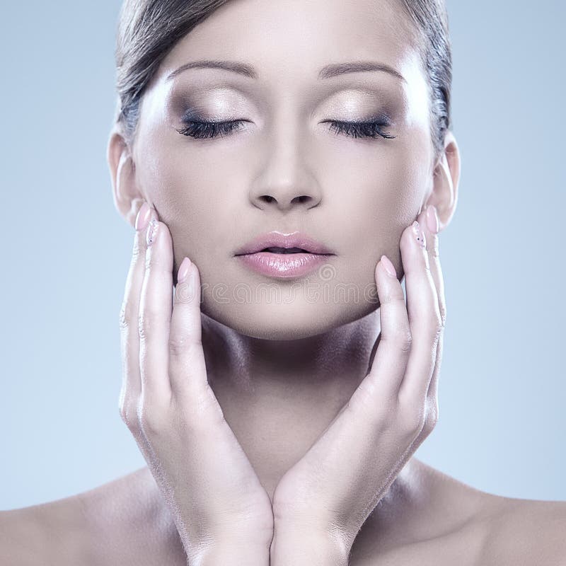 Natural Looking Woman Enjoying Her Beauty Stock Photo - Image of alone ...
