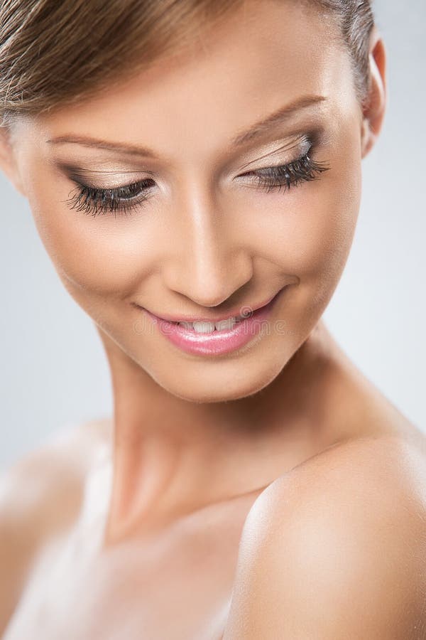 Natural Looking Woman Enjoying Her Beauty Stock Photo - Image of alone ...