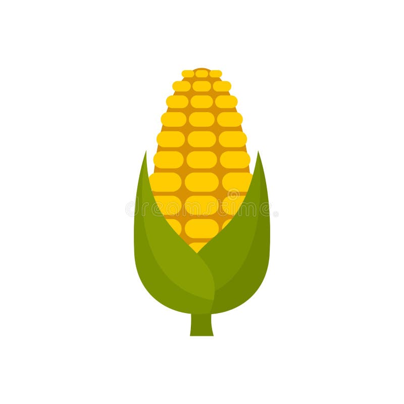 Natural Maize Icon, Flat Style Stock Vector - Illustration of farm ...