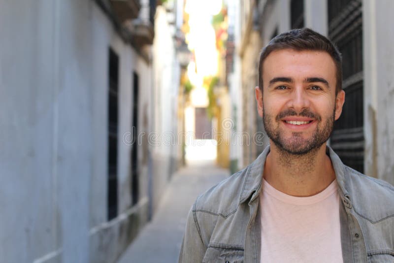 Natural Male Smiling with Copy Space Stock Photo - Image of brazilian ...