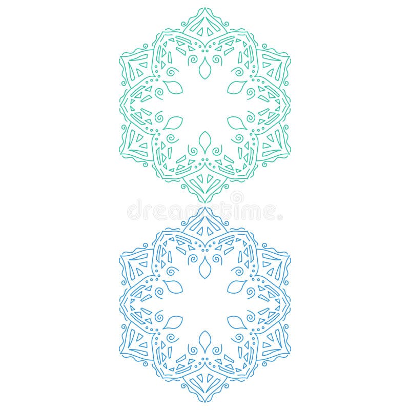 Natural Mandala Set Light Blue Dark Blue Stock Vector - Illustration of ...
