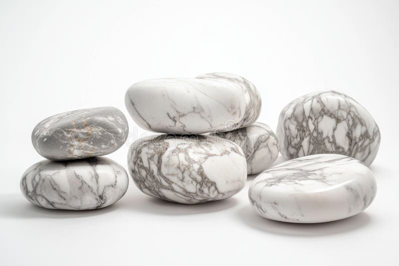 Natural Marble Stones Arranged Artistically, Showcasing Unique Patterns ...