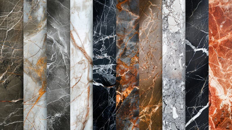 Natural Marble Textures Displayed in a Detailing Pattern Across Various ...