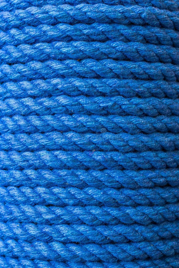 Dense Rows of Blue Cotton Rope Close-up Stock Image - Image of thread ...