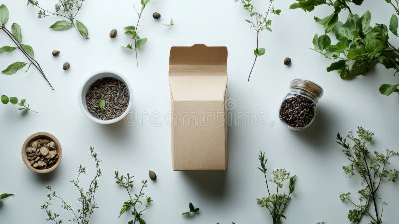 Natural Materials in Minimalist Packaging for Green Living Stock ...