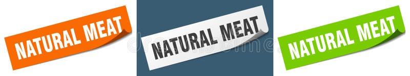 Natural Meat Banner. Natural Meat Speech Bubble Label Set. Stock Vector ...