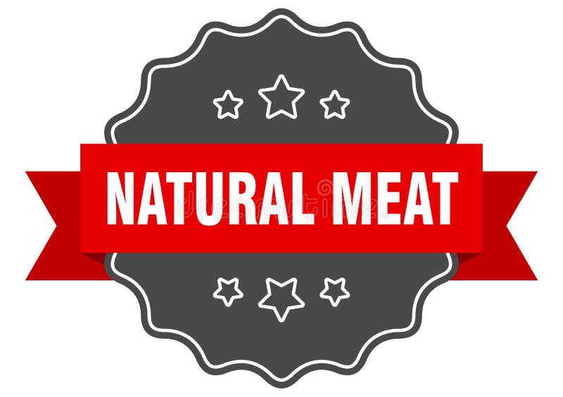 Natural meat label stock vector. Illustration of medallion - 194926643
