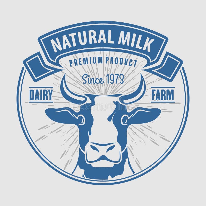 Natural Milk Logo Design Isolated on White Stock Vector - Illustration ...