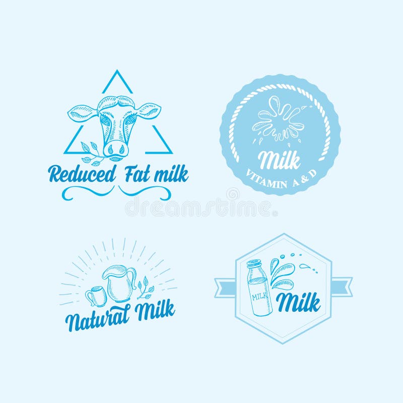 Natural Milk with Splashes, Icons Design. Healthy Product Stock Vector ...