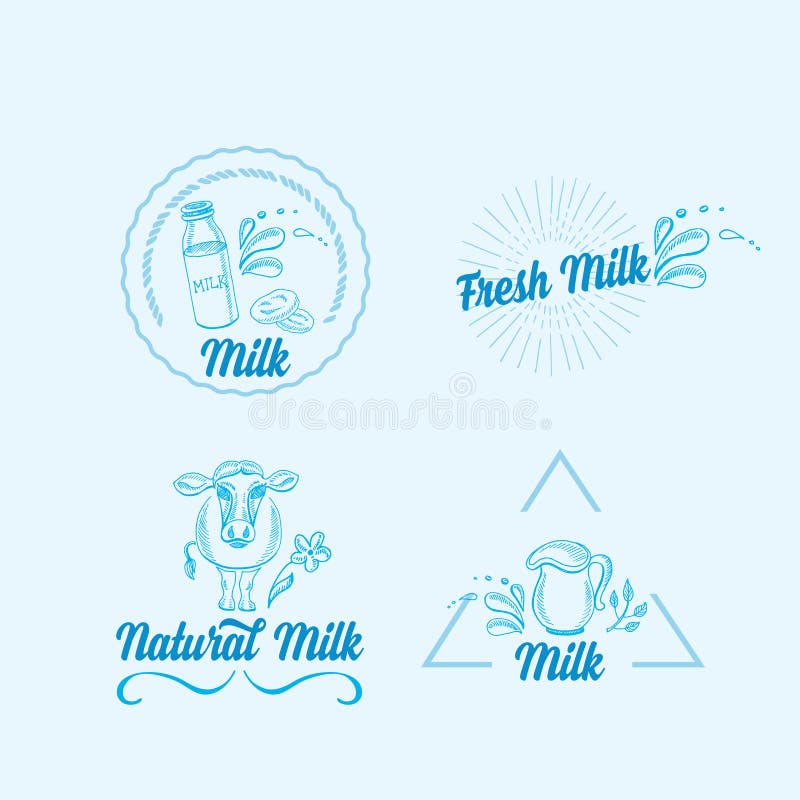 Natural Milk with Splashes, Icons Design. Healthy Product. Stock Vector ...